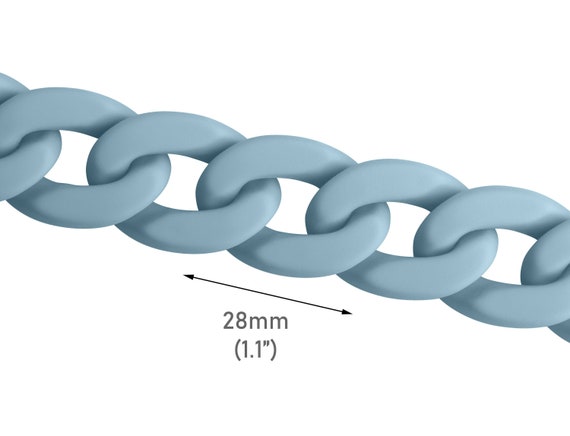 1ft Matte Steel Blue Acrylic Chain Links 28 X 20mm Plastic | Etsy