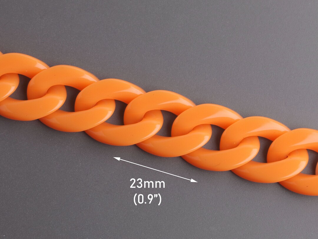 1ft Citrus Orange Chain Links, 23 X 17mm, Wholesale Acrylic Chain Links ...