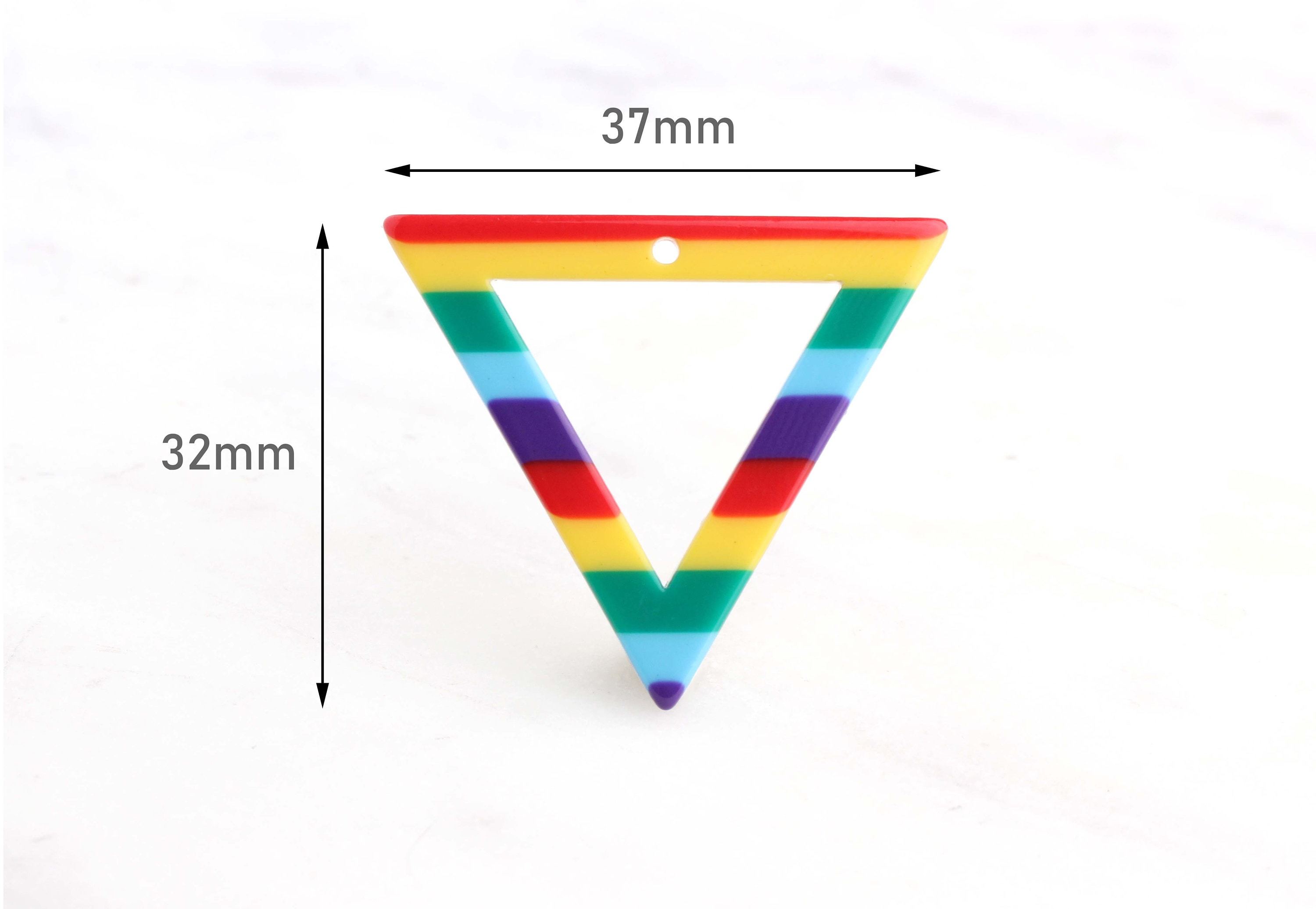 2 Rainbow Triangle Connectors 37 X 32mm Colorful Rainbow - Etsy