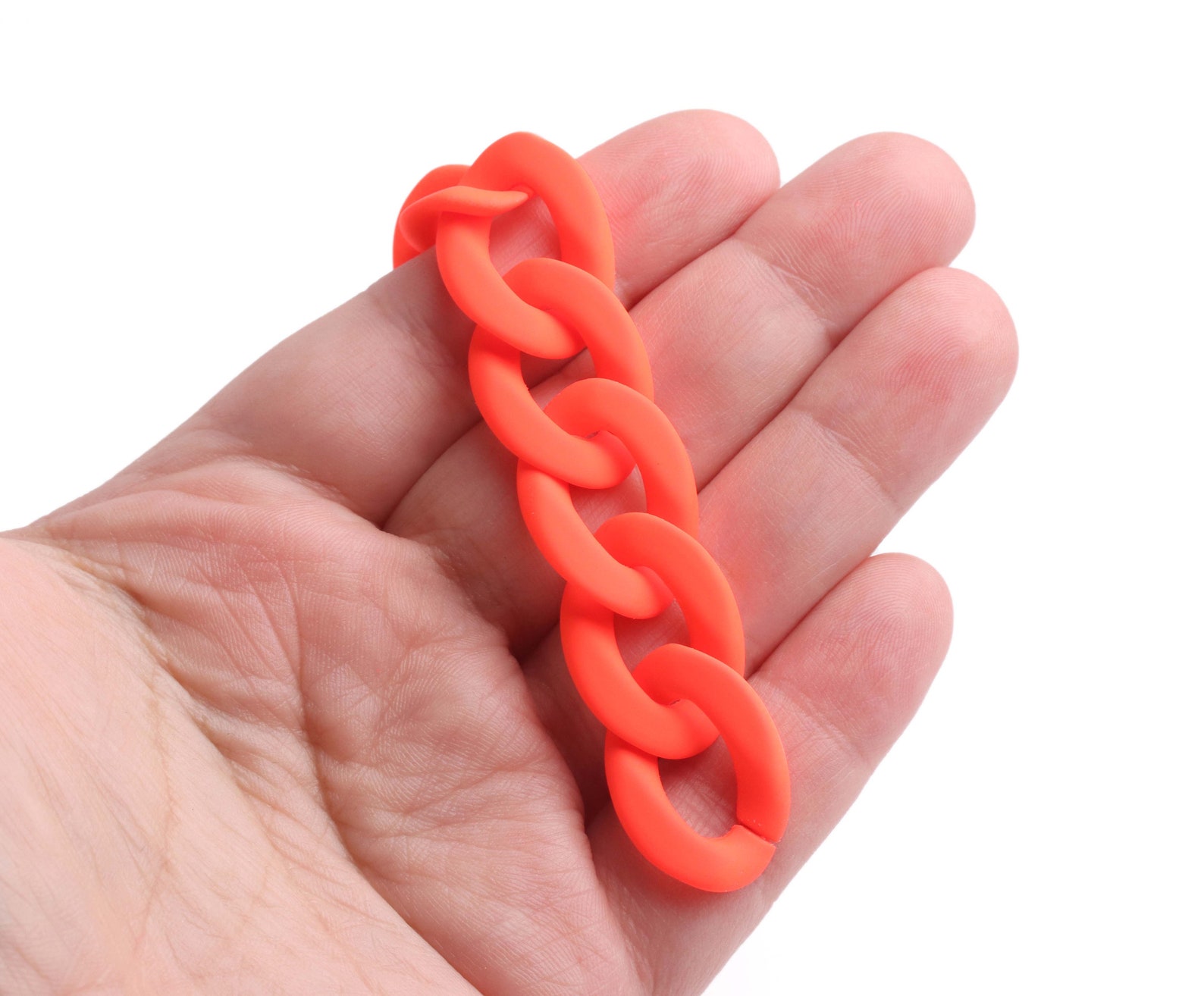 1ft Matte Neon Orange Plastic Chain Links 24 X 17mm Smooth - Etsy