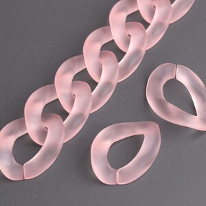 1ft Frosted Light Pink Plastic Chain Links, 23 X 17mm, Kawaii Acrylic ...