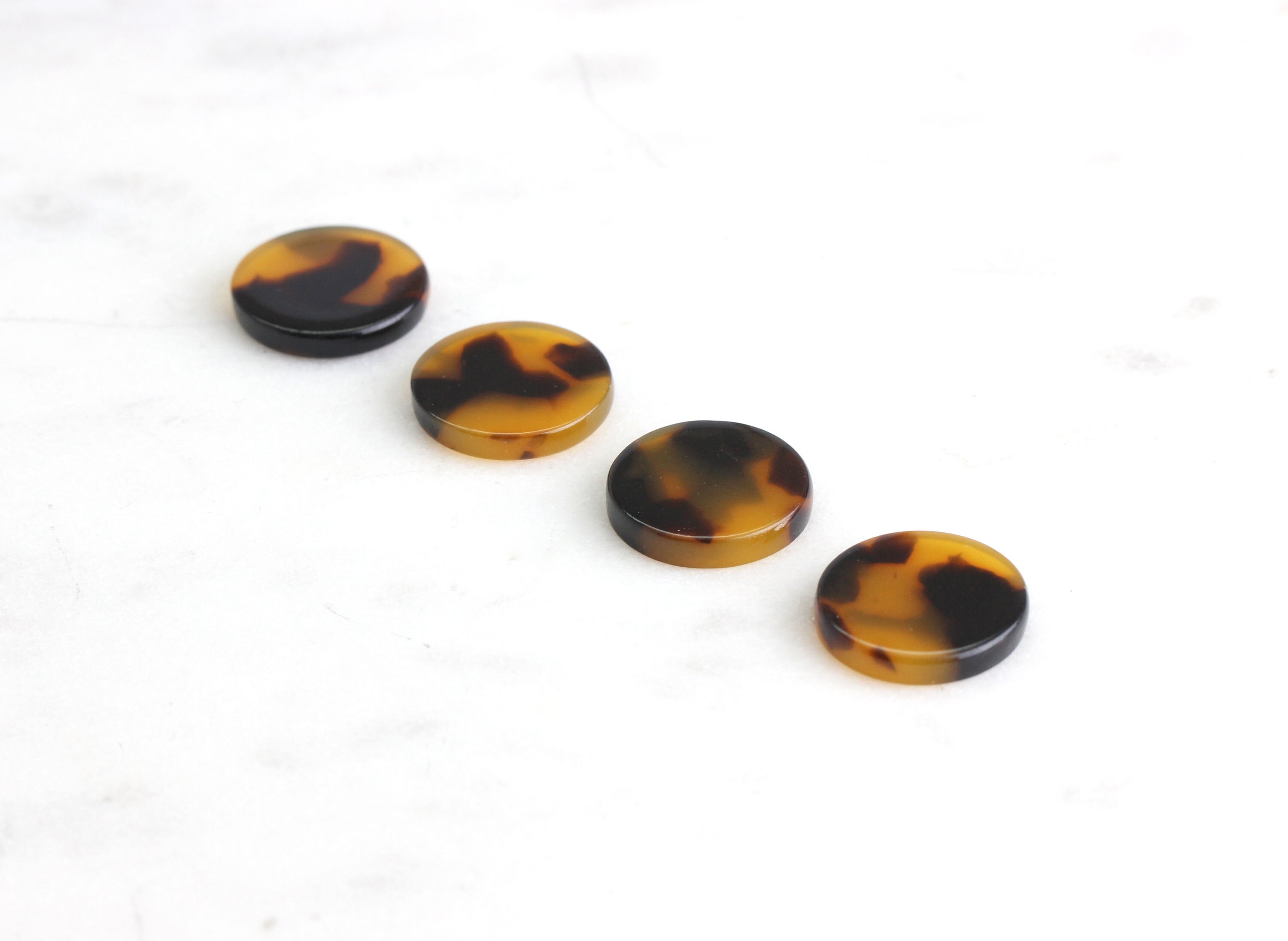 4 No Hole Discs Tortoise Shell 15mm Flat Round Disks Resin - Etsy