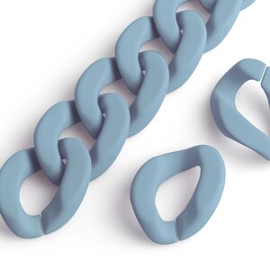 1ft Matte Steel Blue Acrylic Chain Links, 28 X 20mm, Plastic Chain ...