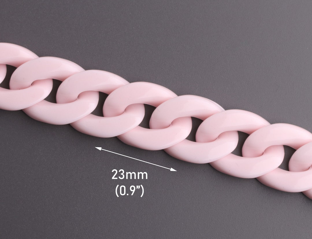 1ft Blush Pink Plastic Chain Links, 23mm X 17mm, Chunky Acrylic Chain ...
