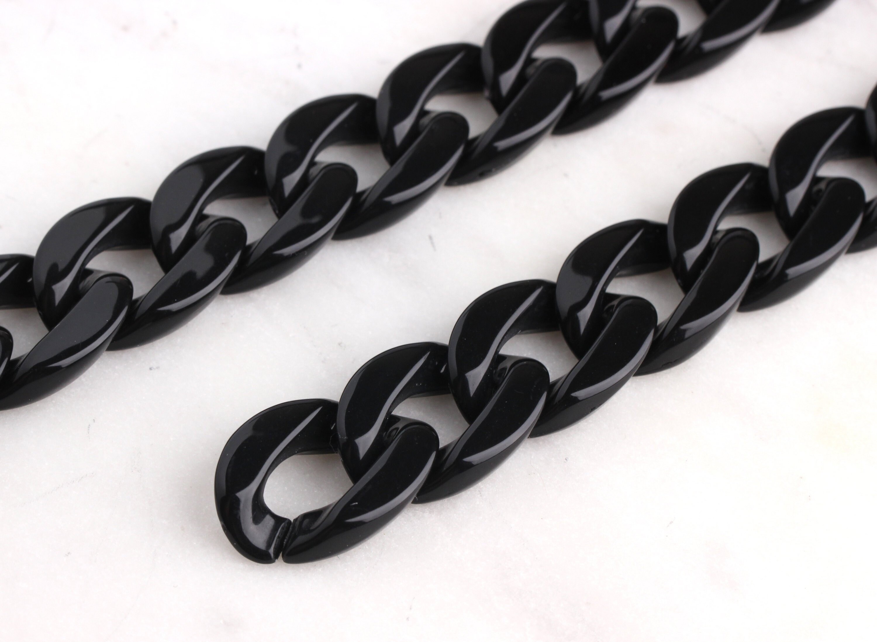 1ft Black Plastic Chain Links 24mm x 17mm Split Links | Etsy