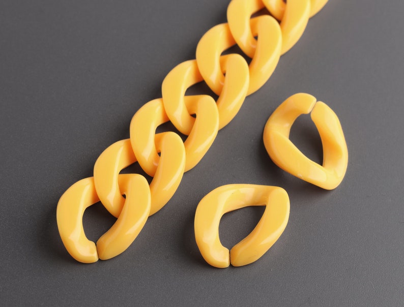 1ft Sunflower Yellow Plastic Chain, 23x17mm, Opaque Yellow Chain ...