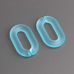 1ft Frosted Ice Blue Acrylic Chain Links, 31 X 19mm, Matte Aqua Blue ...