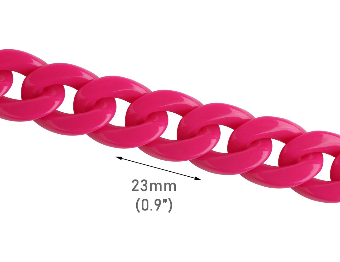 1ft Raspberry Pink Plastic Chain Links, 23 X 17mm, Sold by the Foot ...