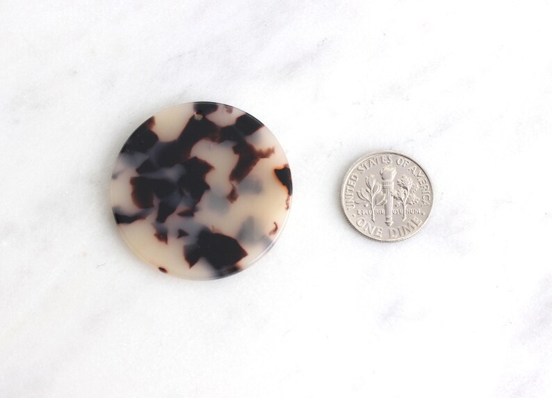4 Blonde Tortoise Shell Pendant, 35mm Discs Large Circle Acrylic Blanks ...