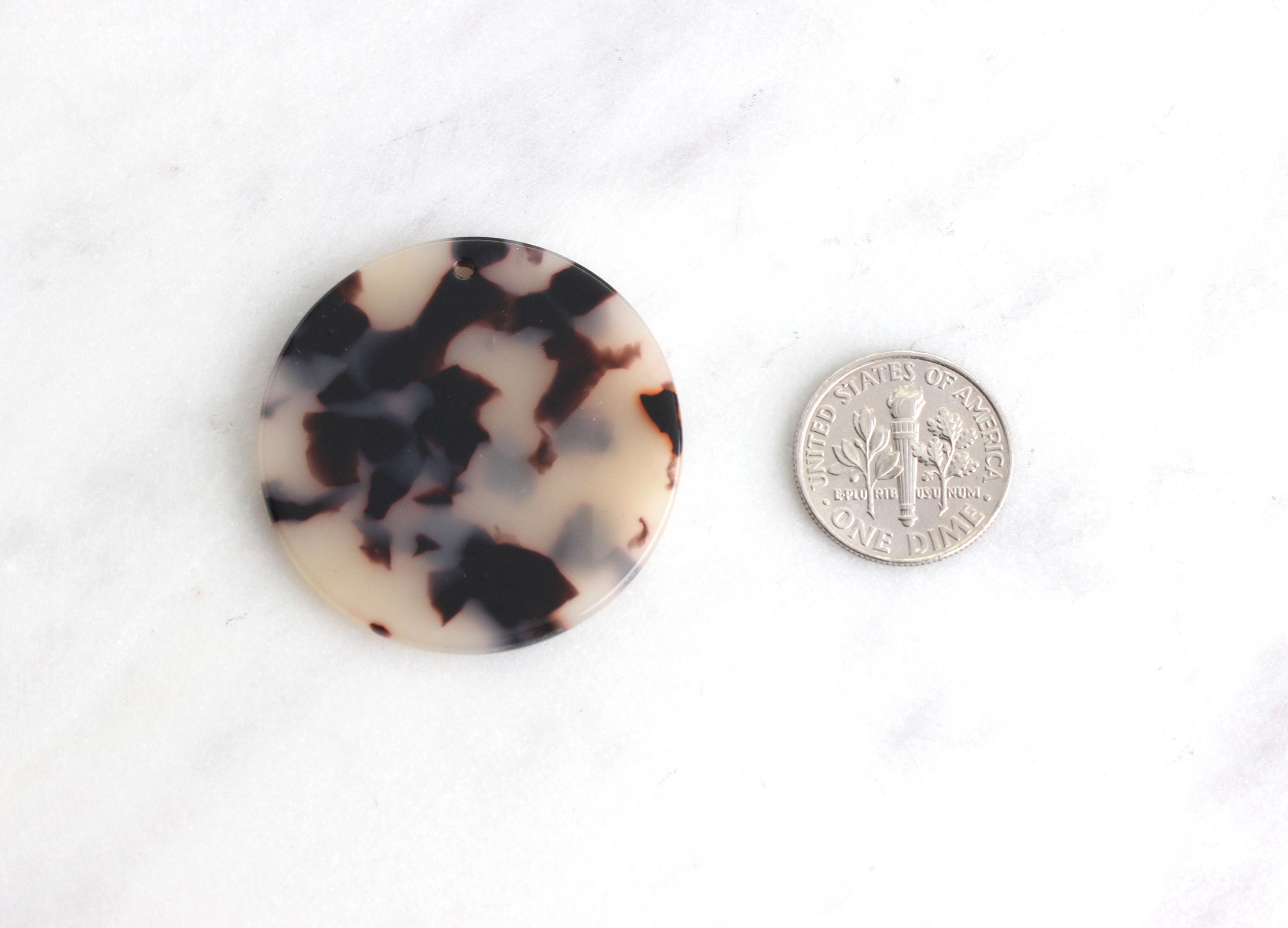 4 Blonde Tortoise Shell Pendant, 35mm Discs Large Circle Acrylic Blanks ...