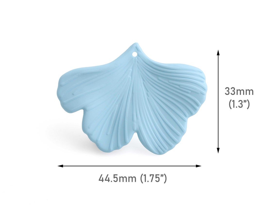 2 Light Blue Gingko Leaf Charms, 1.75" Inch, Whale Keychain, Under the ...