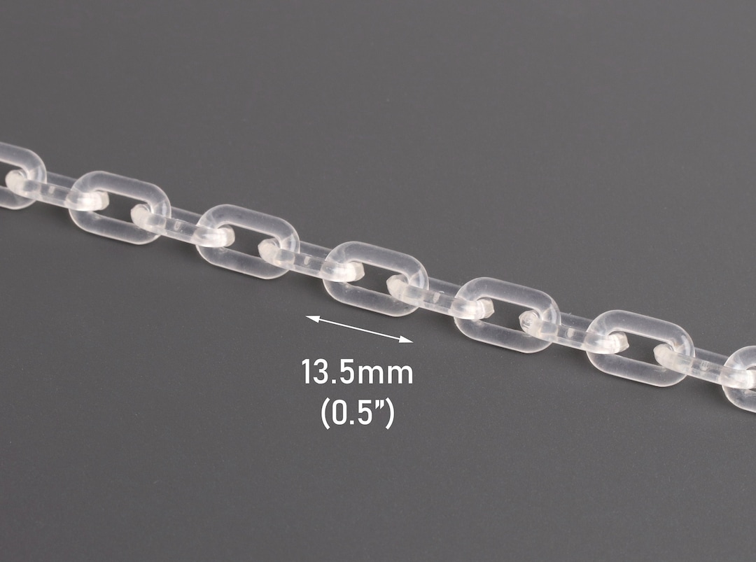 1ft Transparent Clear Chain, 13.5 X 7.5mm, Plastic, Small Size, Closed ...