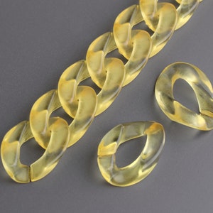 1ft Sunshine Yellow Plastic Chain Links, 23x17mm, Transparent Yellow ...