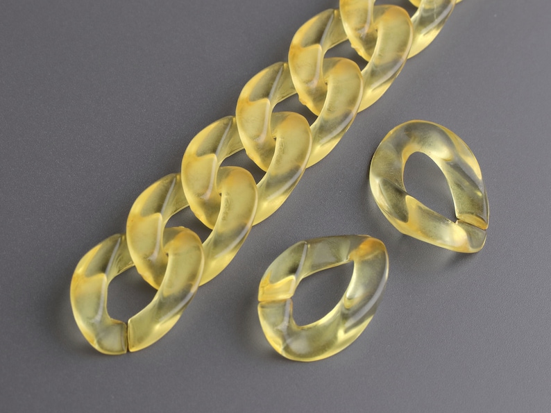 1ft Sunshine Yellow Plastic Chain Links, 23x17mm, Transparent Yellow ...