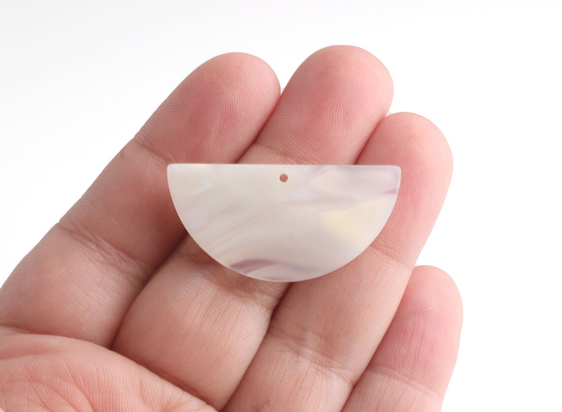 2 Northern Lights Half Moon Blanks 37mm Half Circle Cream - Etsy