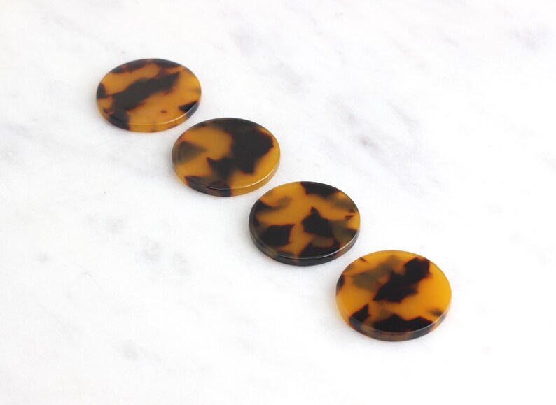 4 Tortoise Shell Round Circles Plastic Blanks Resin Tortoise | Etsy