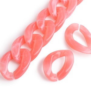 1ft Natural Pink Plastic Chain Links, 29 X 21mm, Light Pink Chain ...