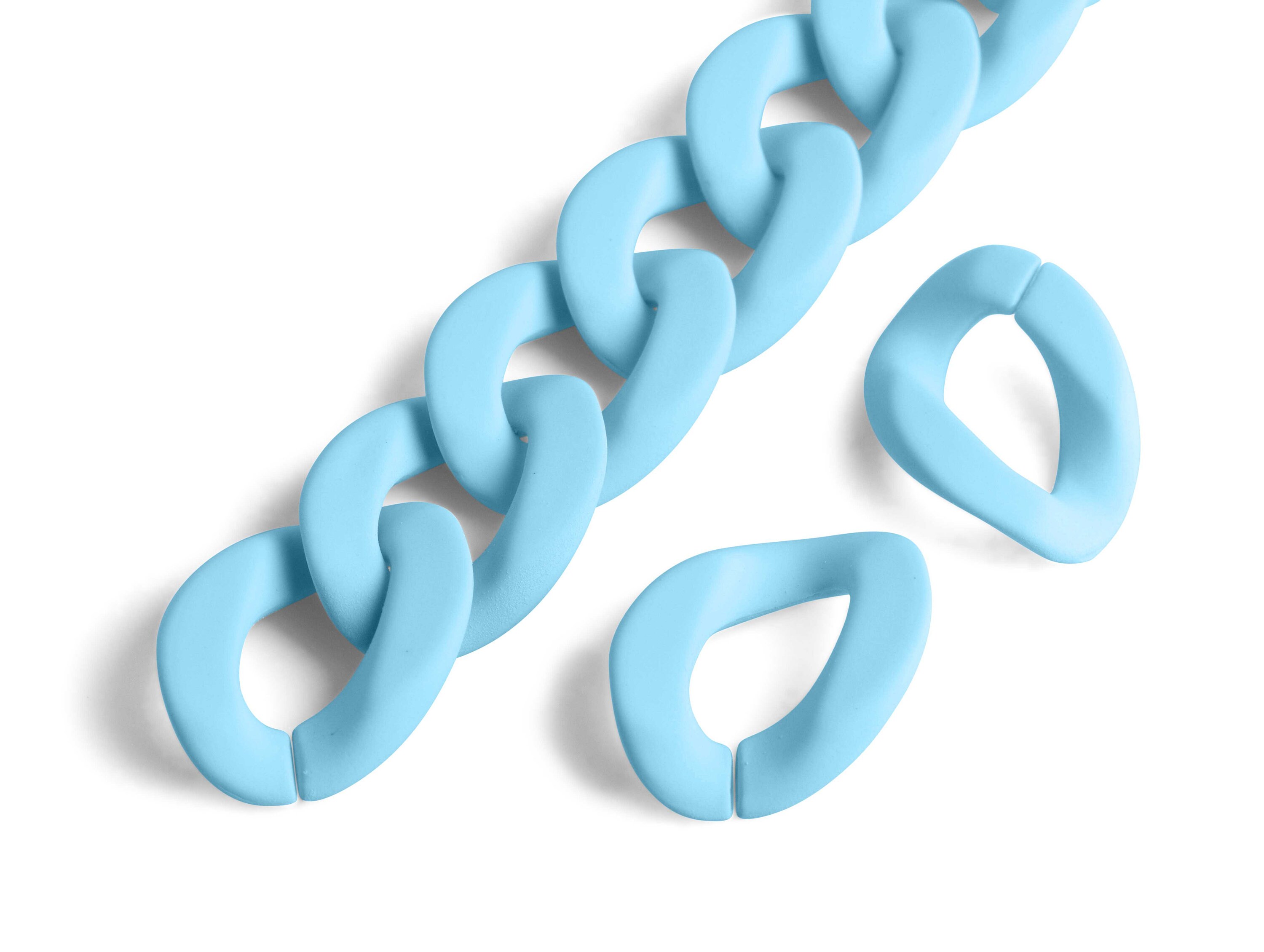 1ft Matte Light Blue Acrylic Chain Links 24 X 17mm Plastic - Etsy