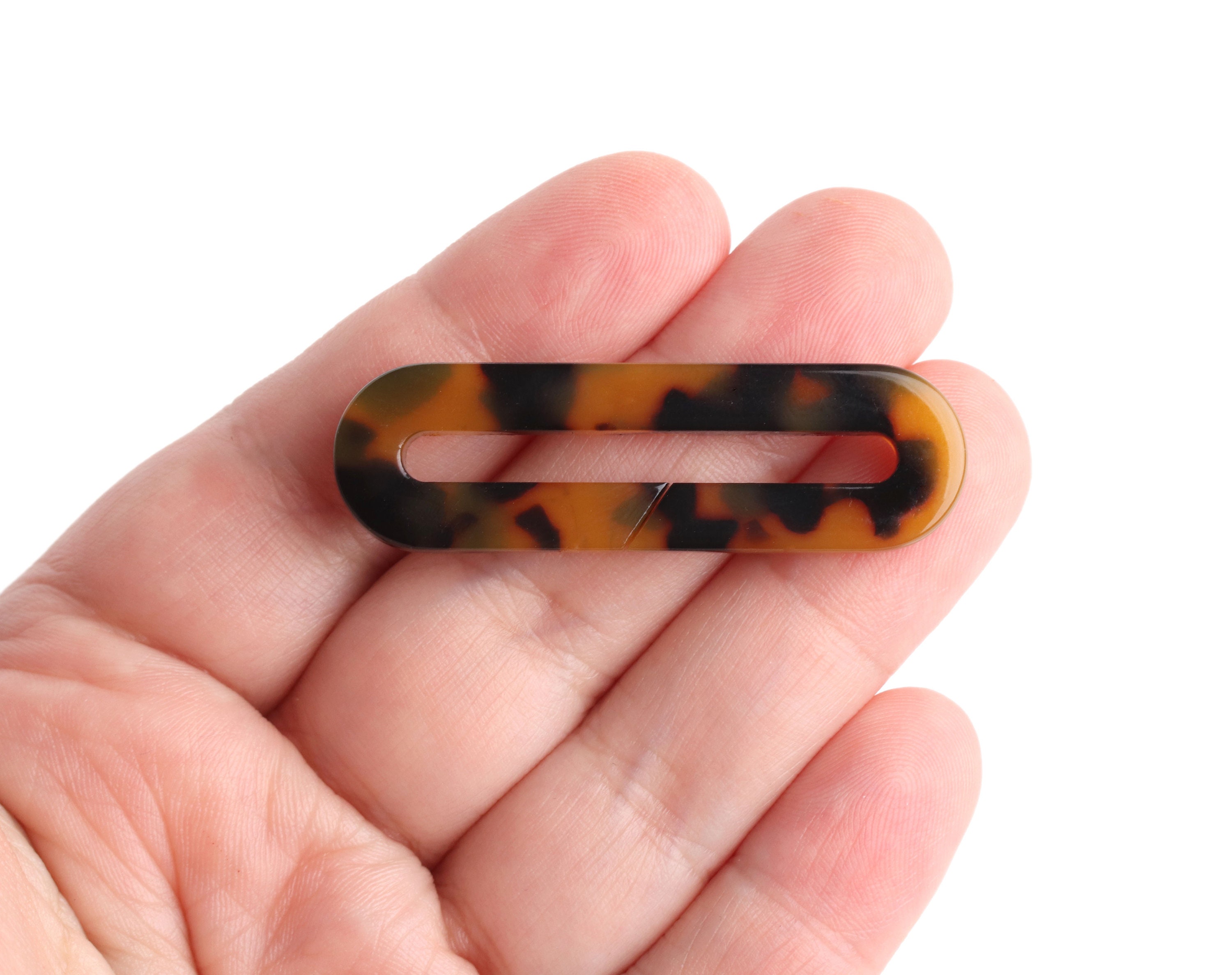 2 Tortoise Shell Ring Links, 48 X 14.5mm, Angle Cut, Large Oval ...