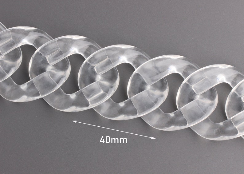 1ft Clear Acrylic Chain 40x34mm Plastic Chain Links Cuban - Etsy