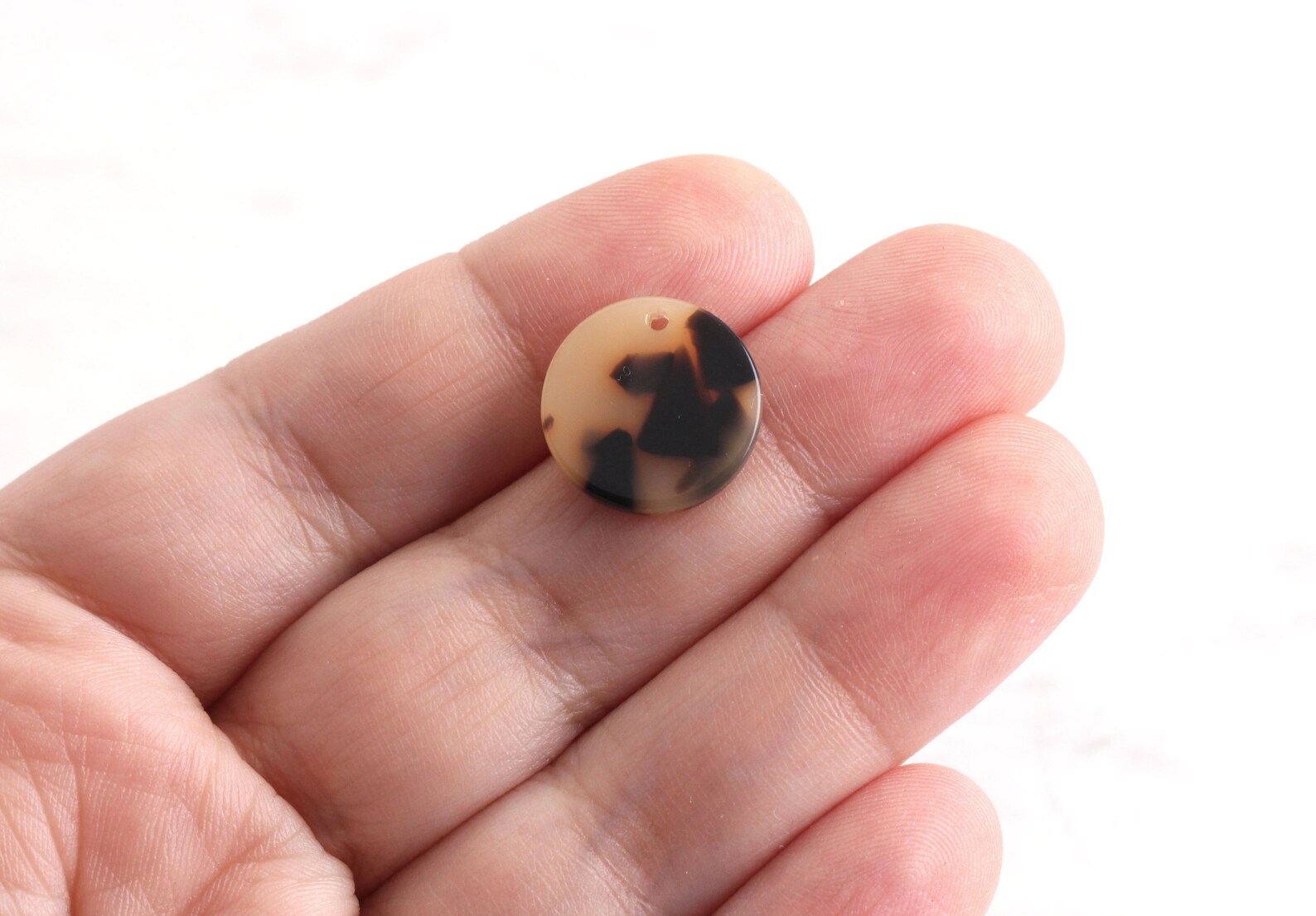 4 Blonde Tortoise Shell Beads, Flat Discs 15mm Yellow Blonde, Light ...