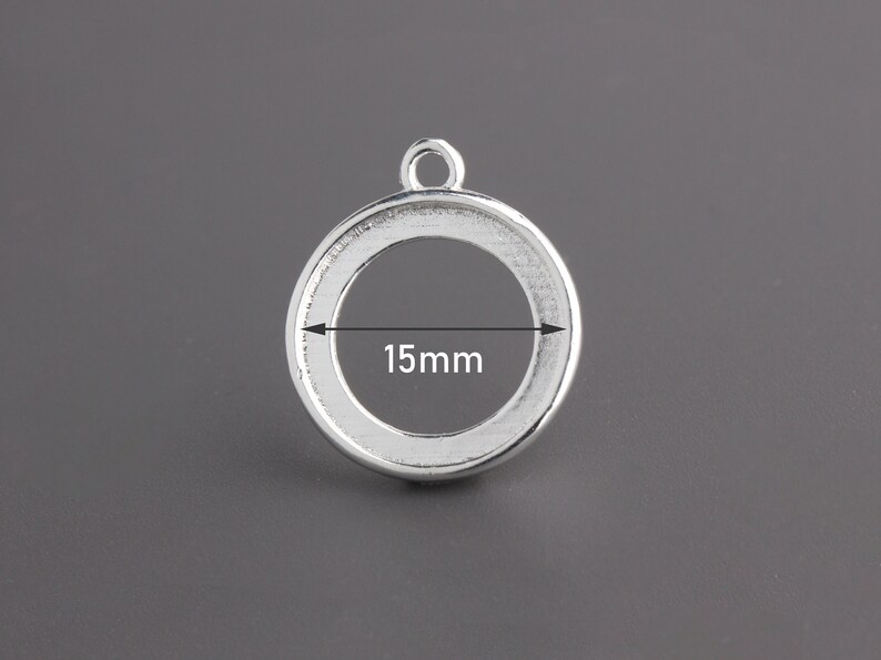 4 Open Back Bezels, 15mm Bezel Setting, Smooth Bezel Cabochon, Silver ...