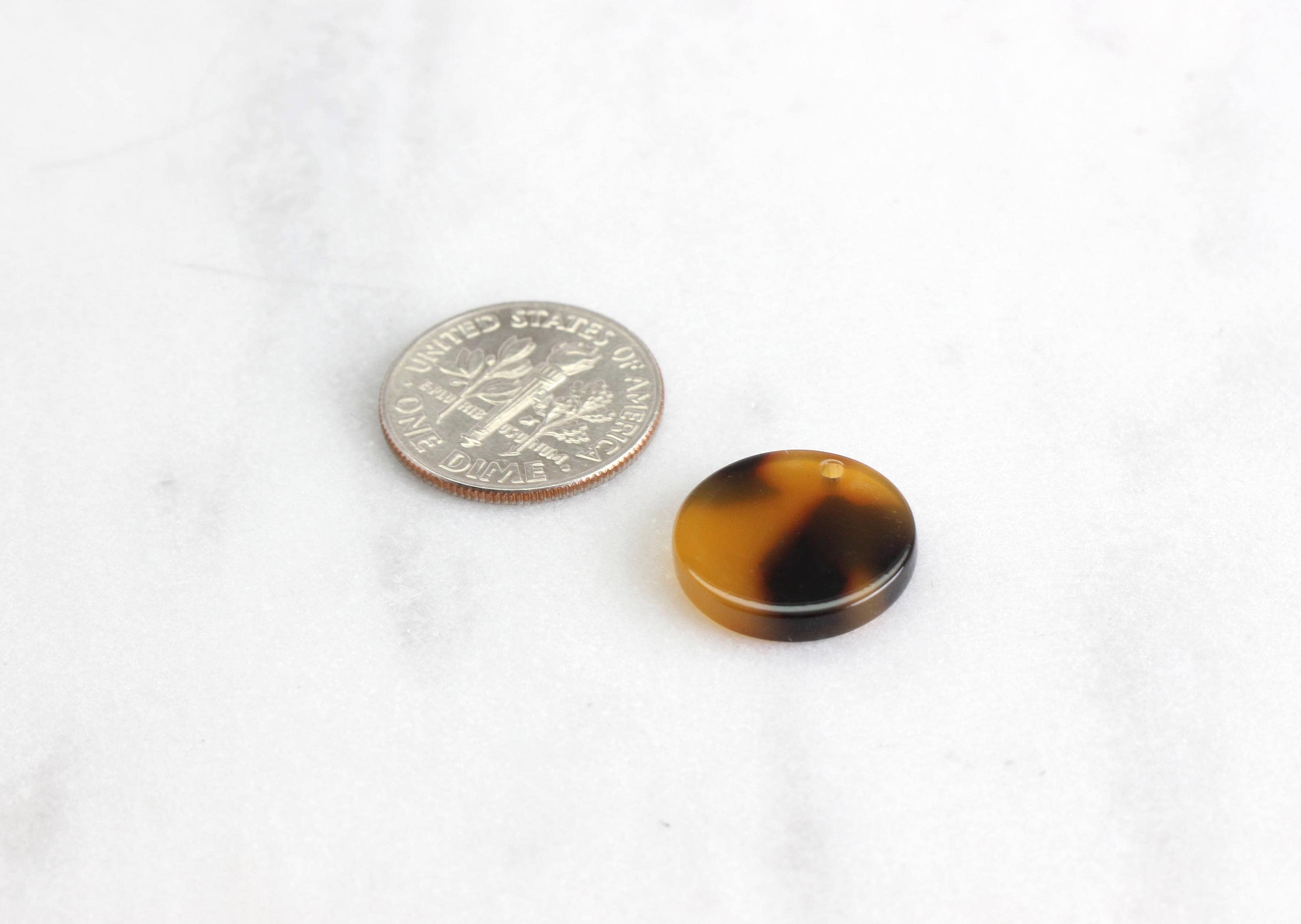 4 Tortoise Bead Charm 15mm, Vintage Tortoise Shell Drop Bead Plastic ...