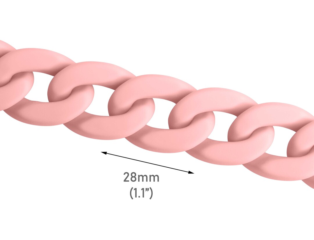 1ft Matte Blush Pink Acrylic Chain, 28 X 20mm, Large Chain for Purse ...