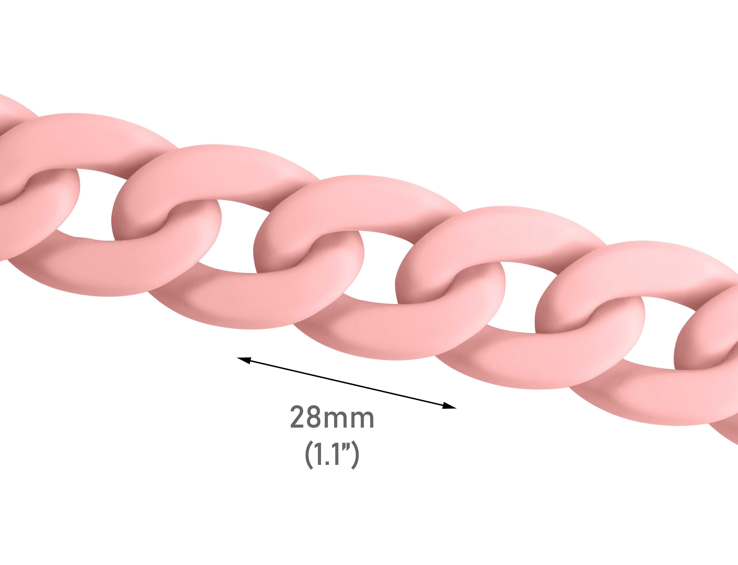 1ft Matte Blush Pink Acrylic Chain 28 X 20mm Large Chain for | Etsy