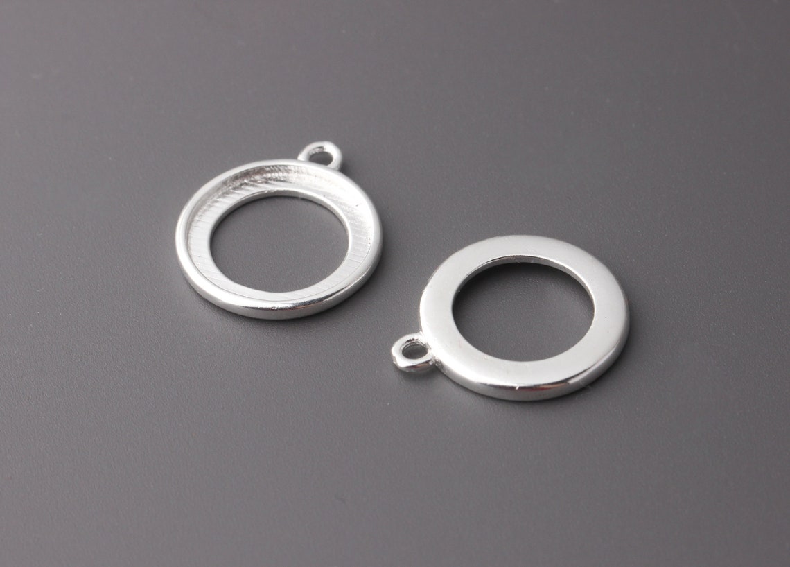 4 Open Back Bezels, 15mm Bezel Setting, Smooth Bezel Cabochon, Silver ...