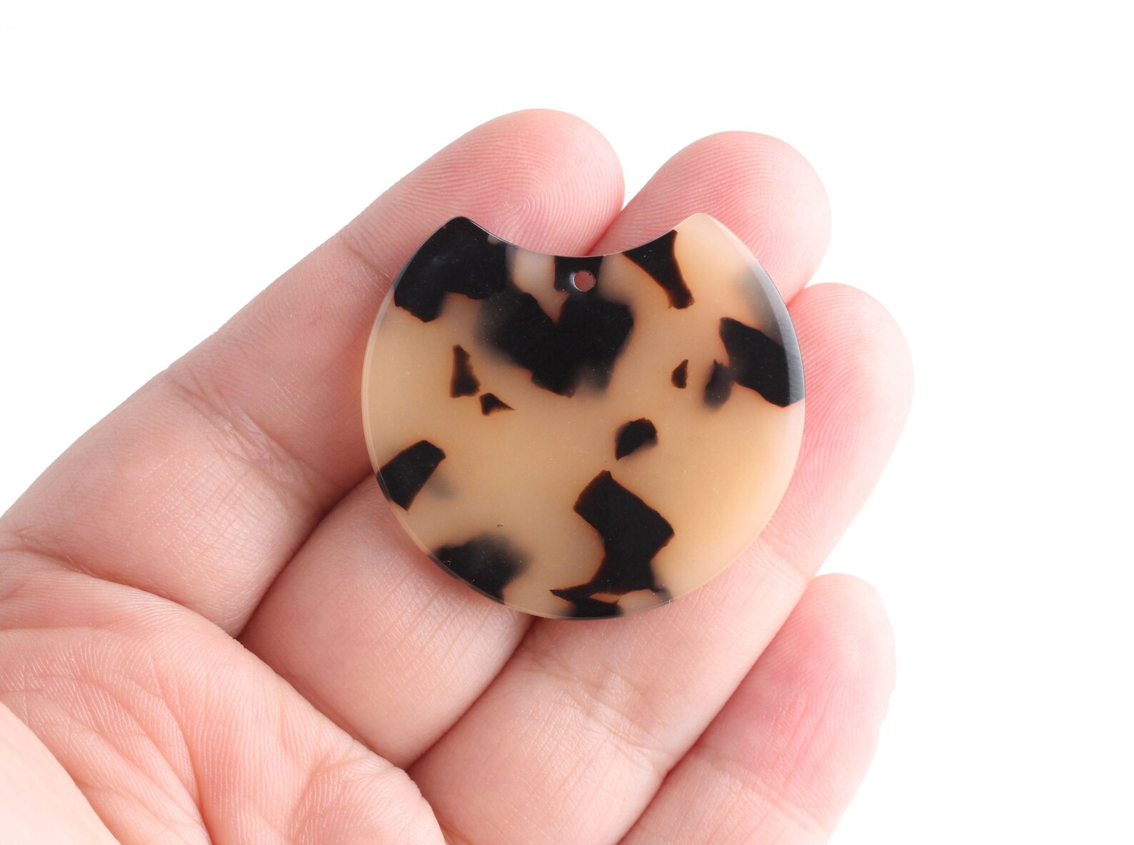 2 Blonde Tortoise Shell Circle Pendants Acrylic Earring | Etsy