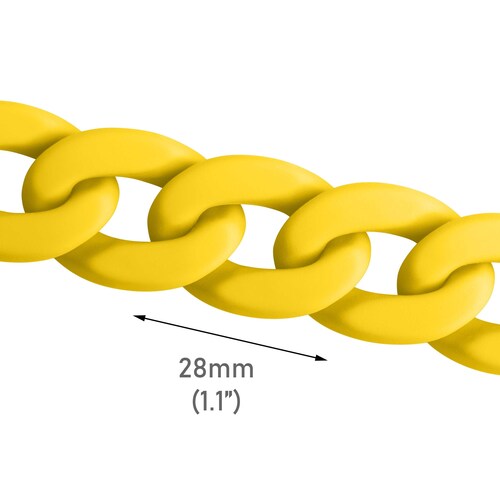 1ft Matte Yellow Plastic Chain Links 24 X 17mm Twisted Curb - Etsy