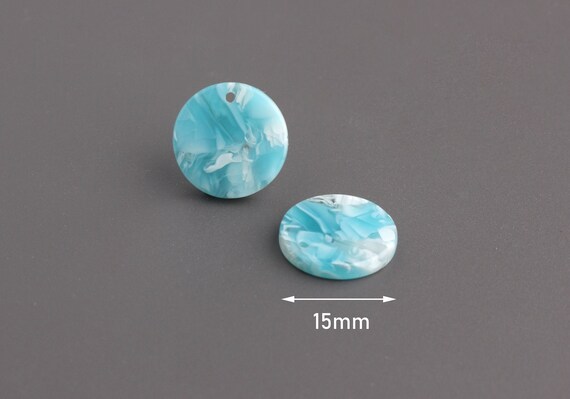 4 Sky Blue Charms Light Blue Tortoise Shell Beads Blue White - Etsy