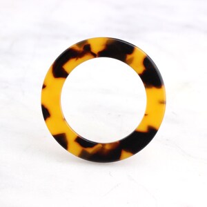 2 Tortoise Shell Rings, Open Circle Earring Findings Washer Large Flat ...