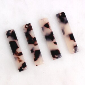 4 White Tortoise Shell Necklace Bar Links, Horizontal Bar Blank ...