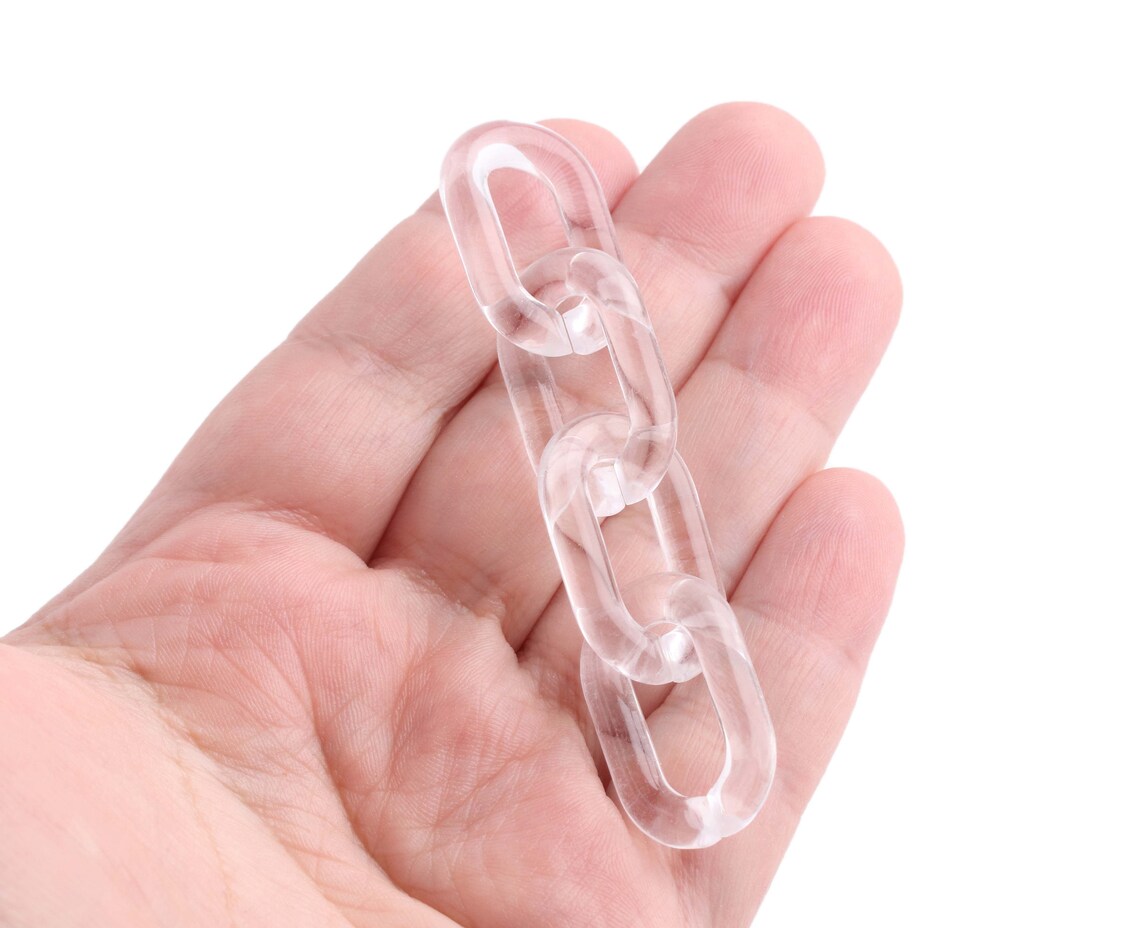 1ft Clear Plastic Chain Links 28 X 17mm Transparent Chunky - Etsy