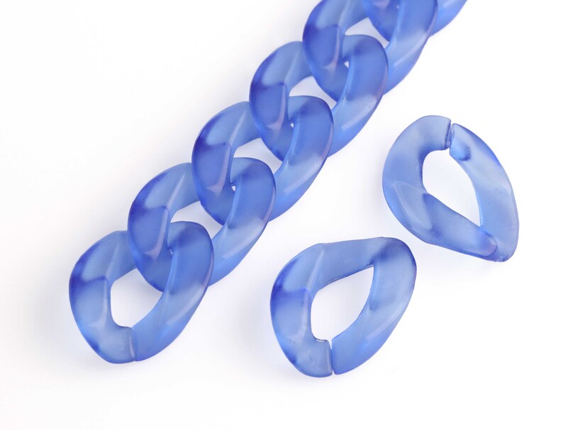1ft Transparent Sapphire Blue Chain Links 24 X 17mm Chunky - Etsy