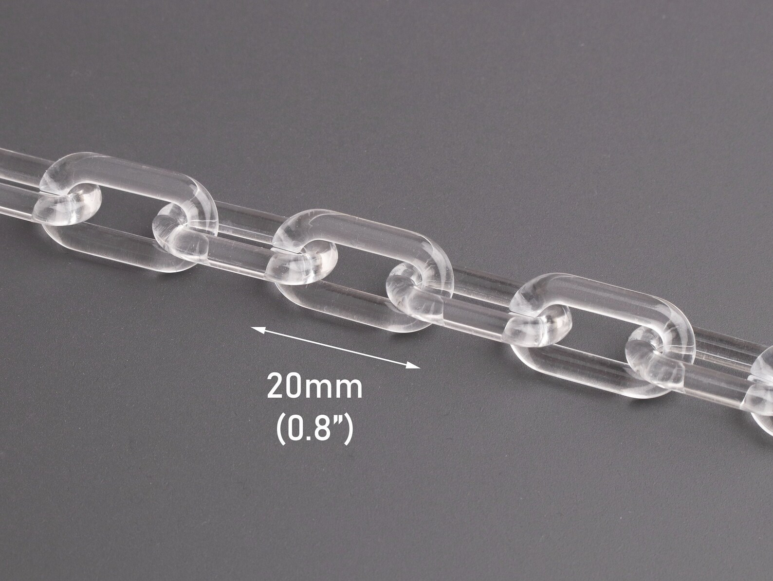 1ft Crystal Clear Acrylic Chain Links 20 X 11mm Paperclip - Etsy