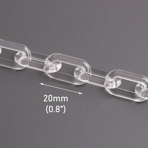 1ft Crystal Clear Acrylic Chain Links 20 X 11mm Paperclip - Etsy