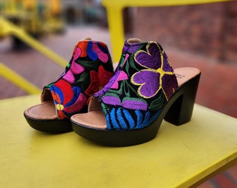 Stella Embroidered Mexican Wedges/mexican Huarache//mexican Wedge ...