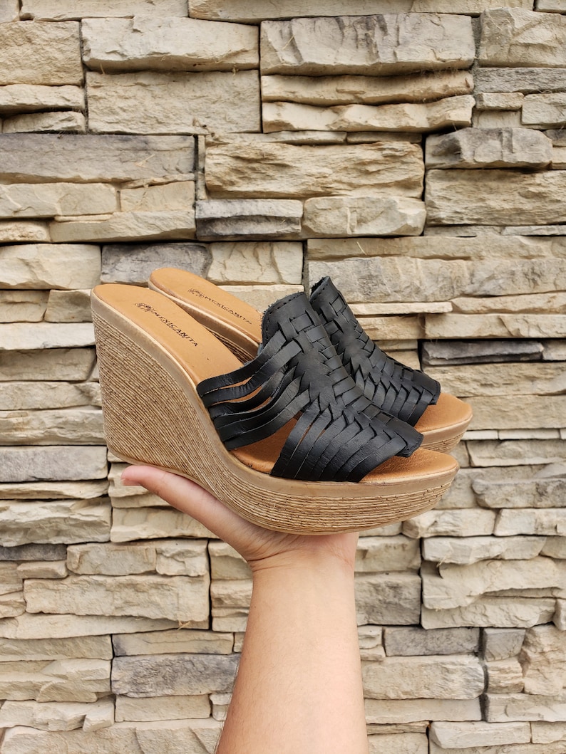 Valerie Mexican Wedges/mexican Huarache//mexican Wedge Sandal//mexican ...