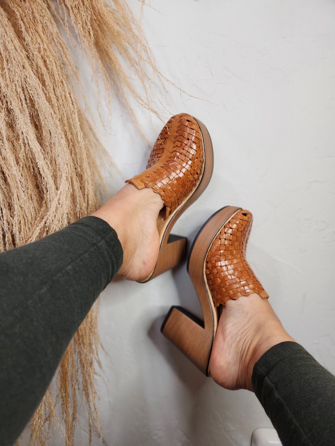 Morelia Slip on Sandals //high Heel Huarache//mexican Huarache//mexican ...