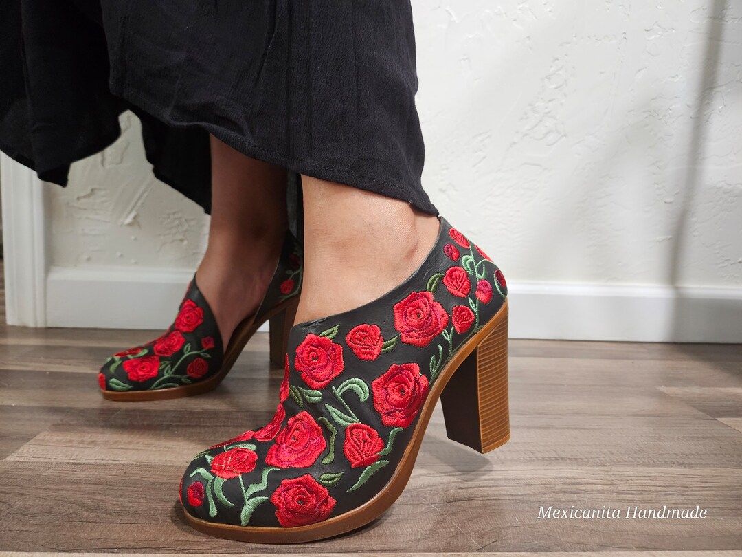 Stella Embroidered Mexican Wedges/mexican Huarache//mexican Wedge ...