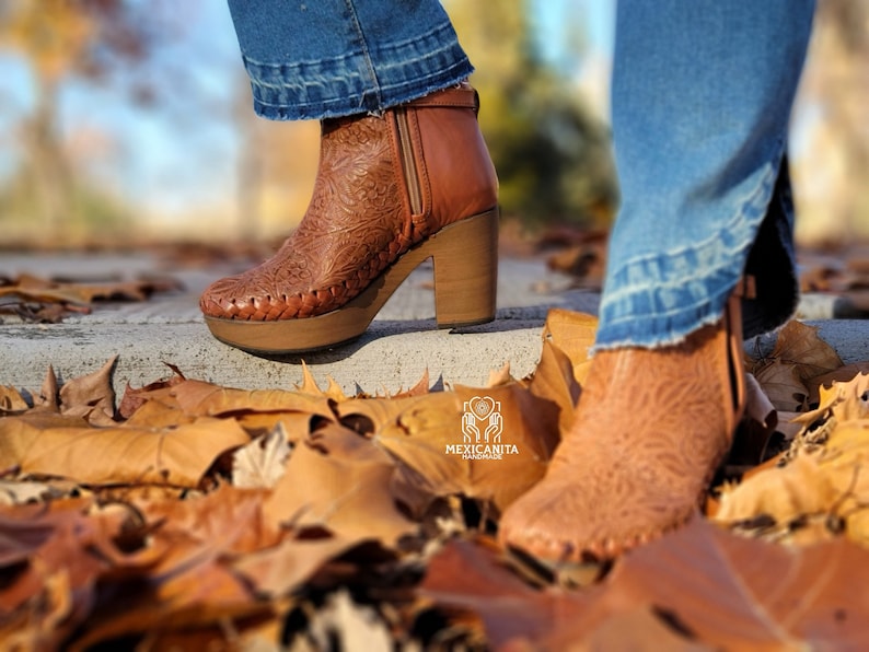 Mexicanita Sunshine Boots//mexican Leather Boots//mexican Hand Tooled ...