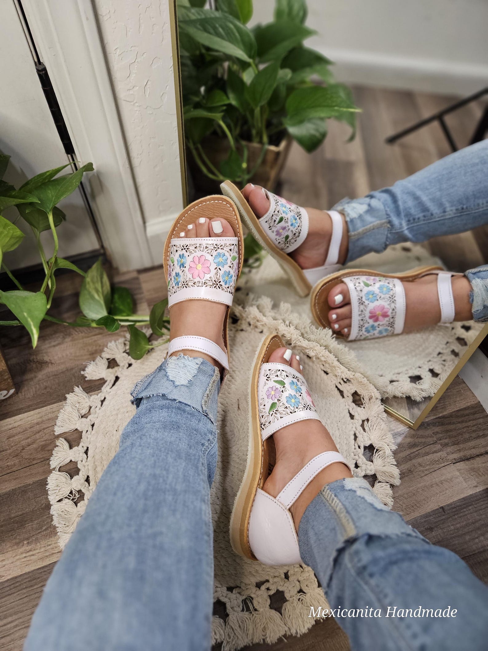 Handmade Leather Baby Huarache Sandals: Floral Mexican Style - Etsy