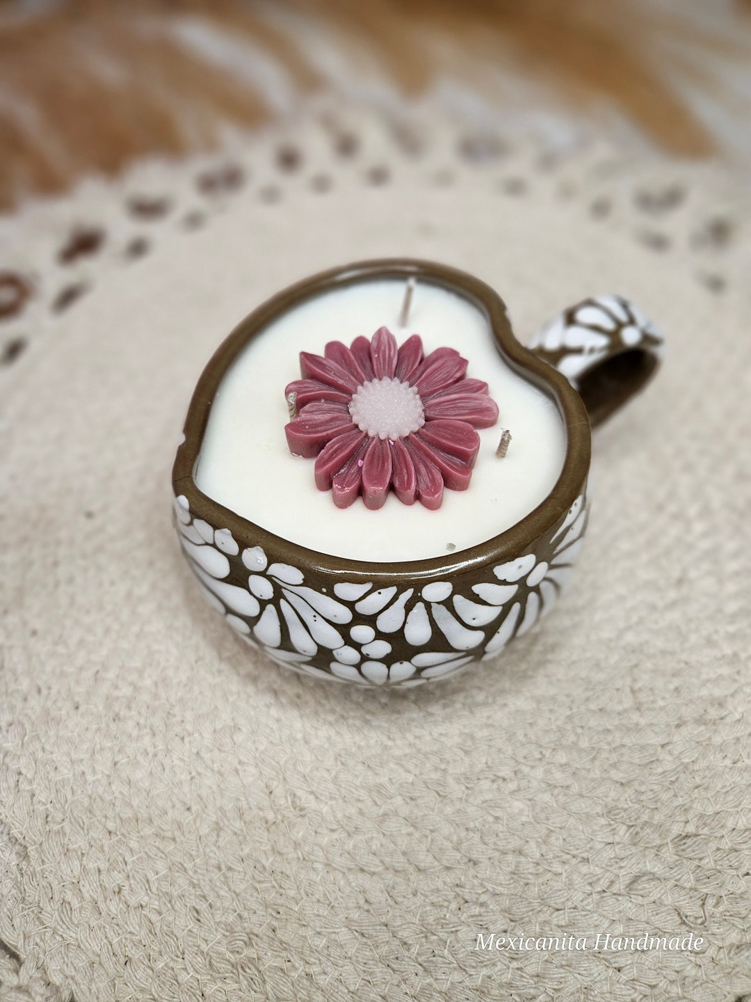 Mexican Candles Talavera Candles Homemade Candles Mexican Cazuelita ...