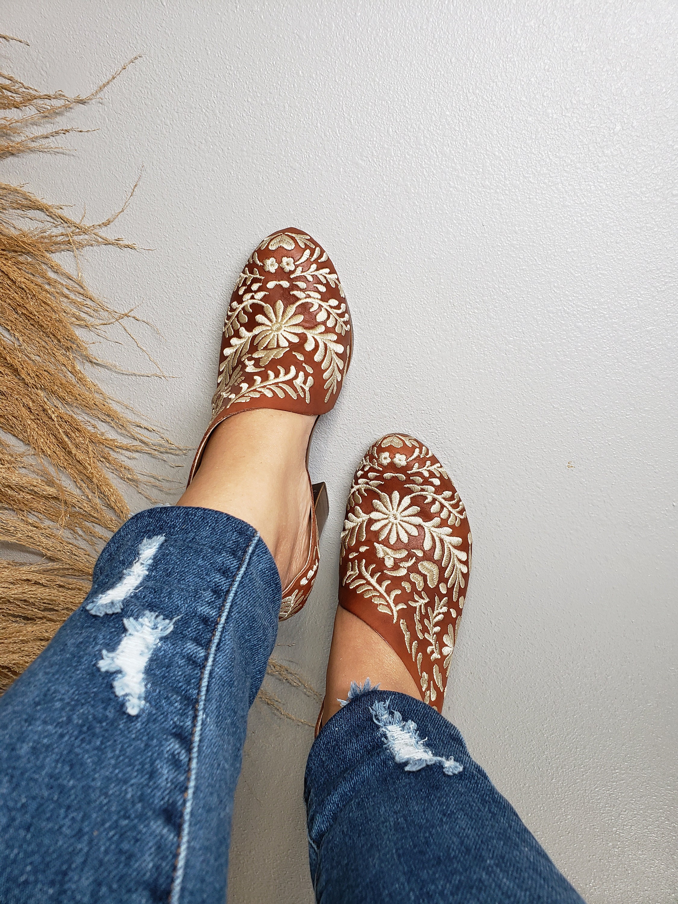 Stella Embroidered Mexican Wedges/mexican Huarache//mexican - Etsy