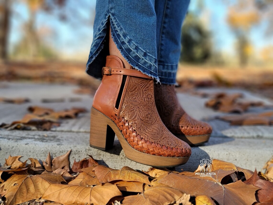 Mexicanita Sunshine Boots//mexican Leather Boots//mexican Hand - Etsy
