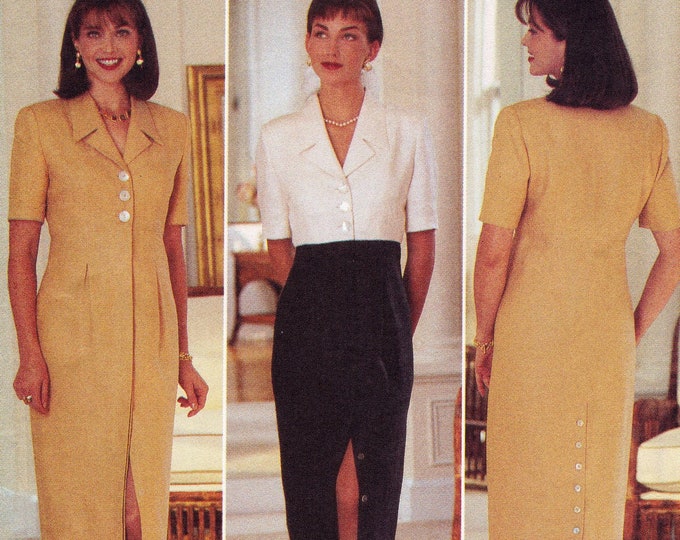 Butterick 4559 Vintage Sewing Pattern, Misses' Dress Button Front With ...