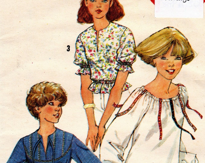 Simplicity 8208 Vintage Sewing Pattern, Misses' Tops ~ Pullover Tops ...
